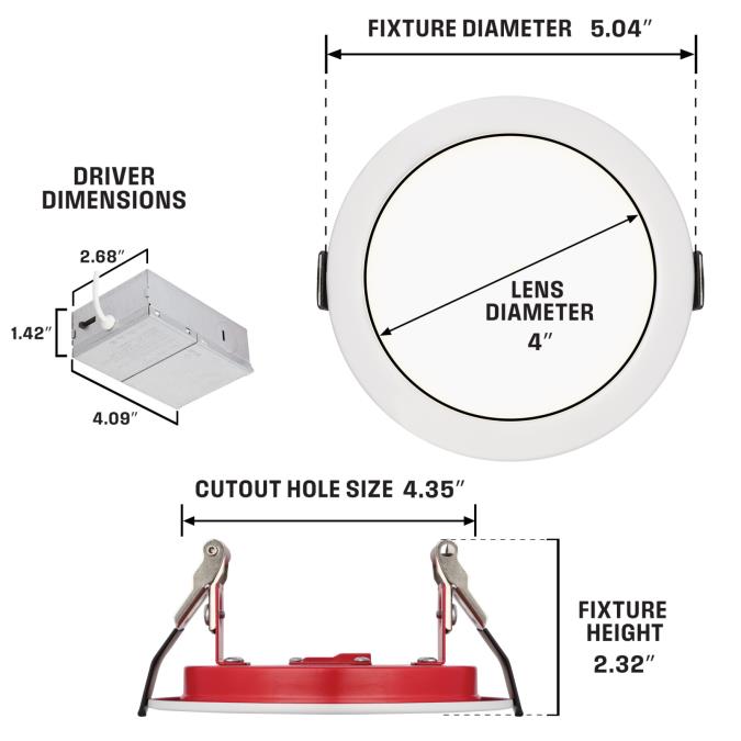 Westinghouse Lighting 4-Inch Fire-Rated Slim Recessed LED Downlight ...