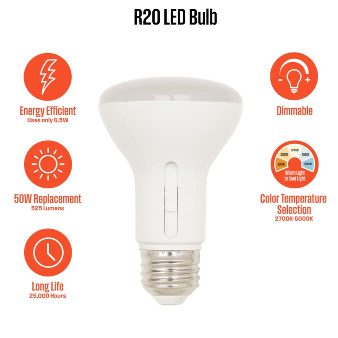 Westinghouse Lighting R20 Flood 6.5-Watt (50-Watt Equivalent) Medium ...