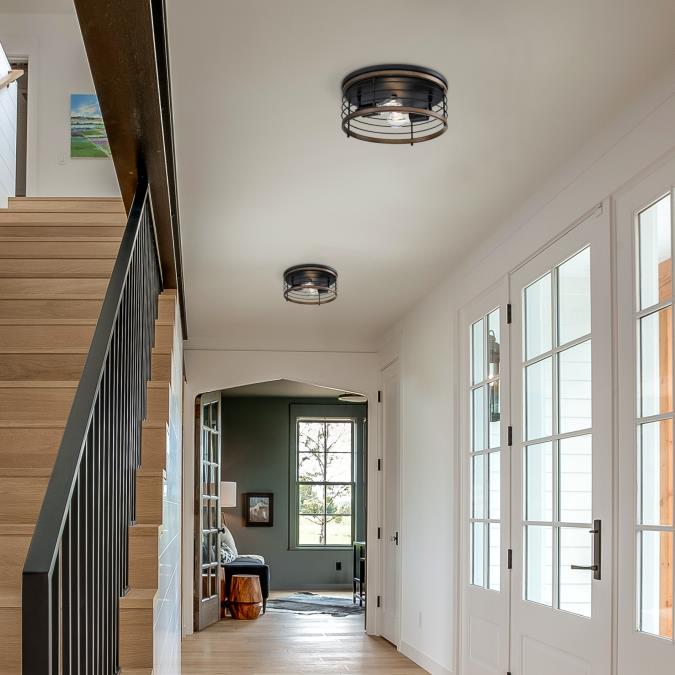 Westinghouse Lighting 13 in. Ackton 2 Light Flush, Matte Black Finish ...