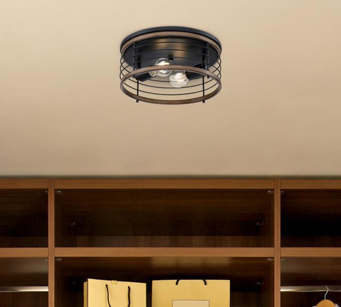 Westinghouse Lighting 13 in. Ackton 2 Light Flush, Matte Black Finish ...