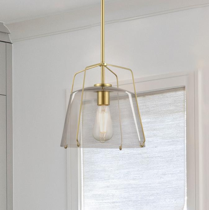 Westinghouse Lighting Hallein One-Light Indoor Pendant, Champagne Brass ...