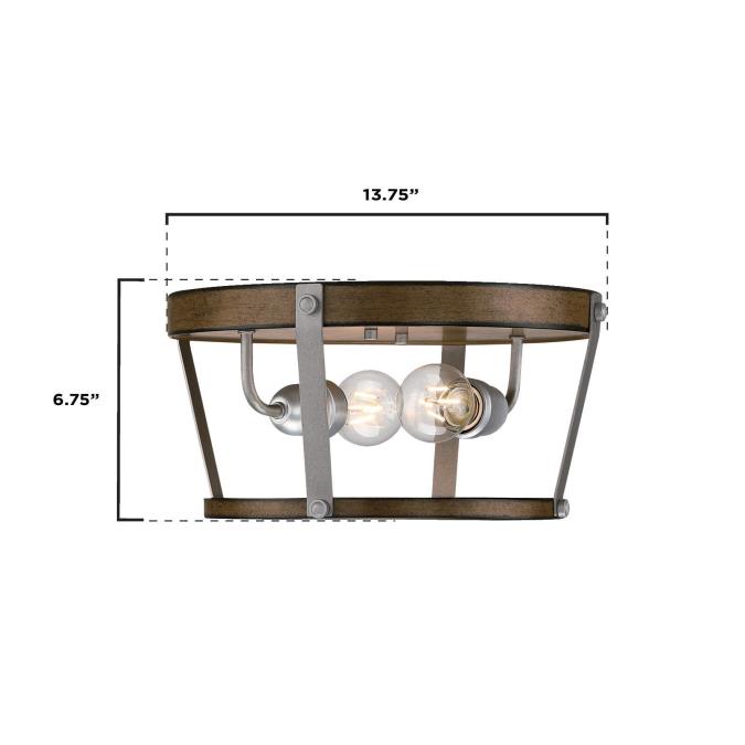 Westinghouse Lighting 14 in. Elway 2 Light Flush, Barnwood Finish with ...