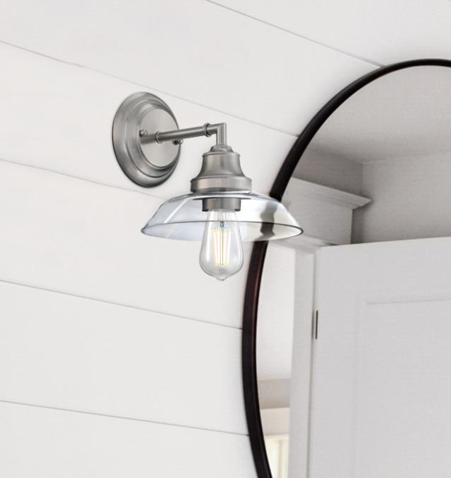 Westinghouse Lighting Iron Hill One-Light Wall Fixture, Brushed Nickel ...